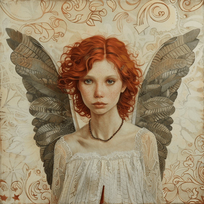 The Angel with Red Hair 8”x8” Art Print - Mowbi Wholesale