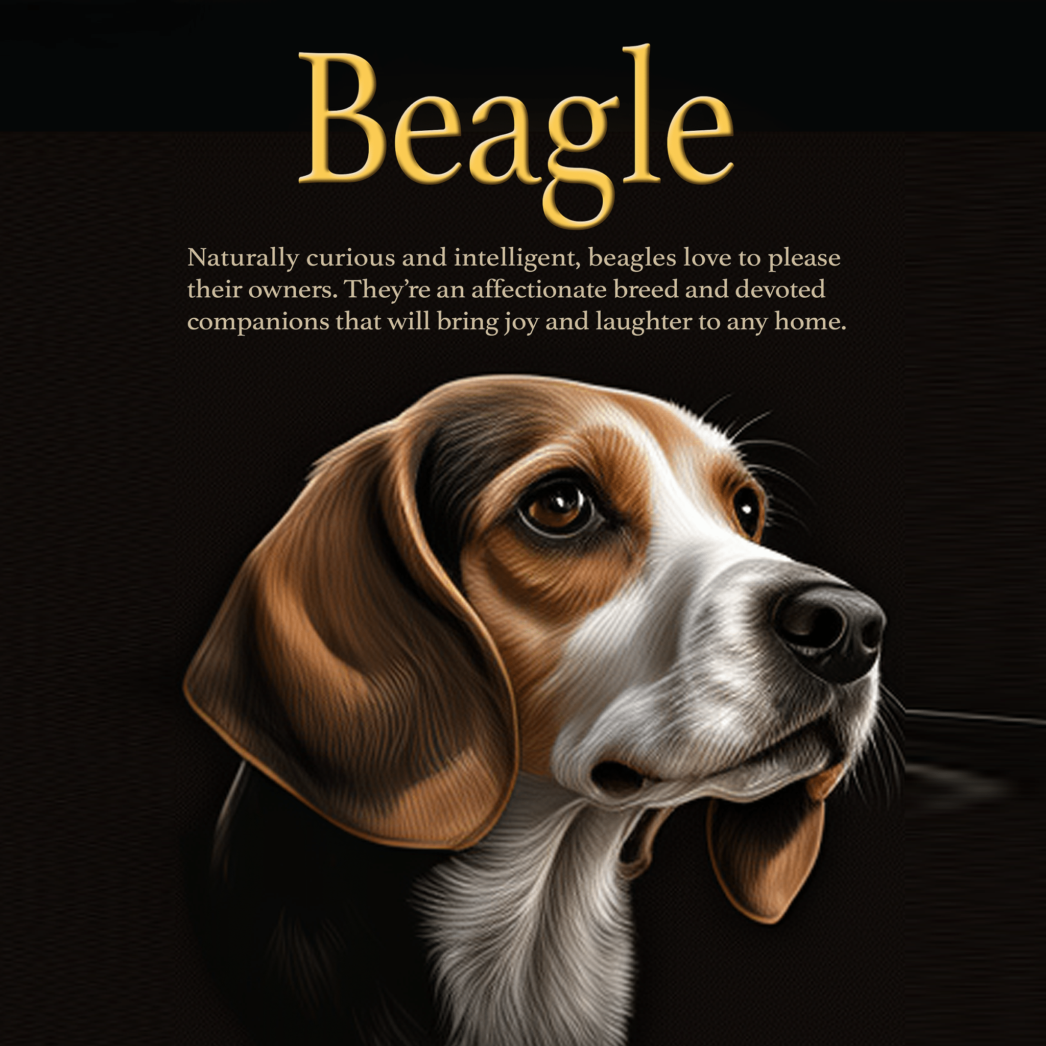 Beagle Portrait 8”x8” Art Print - Mowbi Wholesale