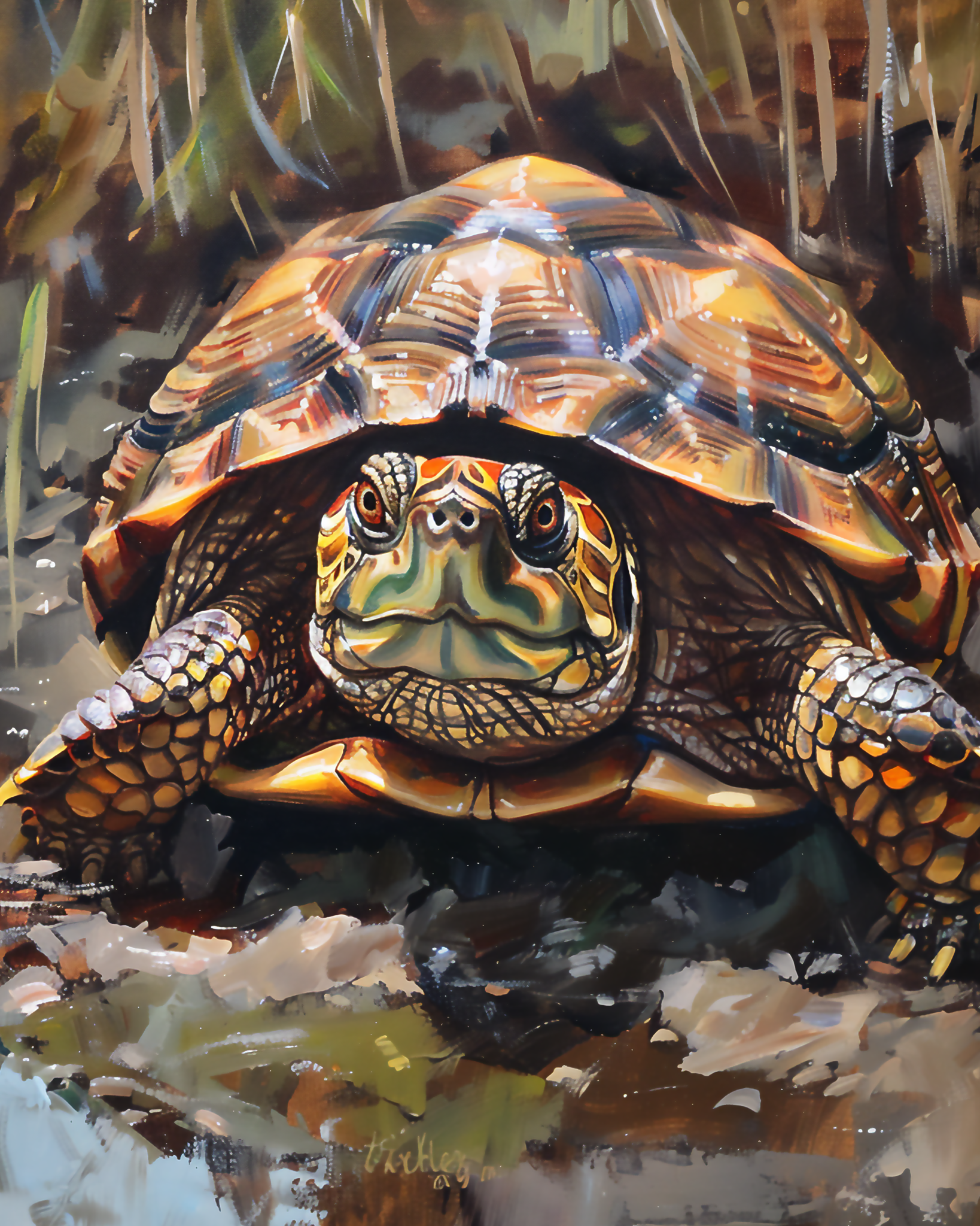 Box Turtle - Mowbi's Wildlife 8"x10" Art Print Collection - Mowbi Wholesale