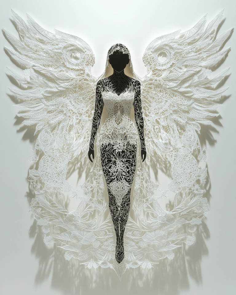 Black Lacy Angel - Angels and Church Wall Art Prints - 8"x10" Art Print ...