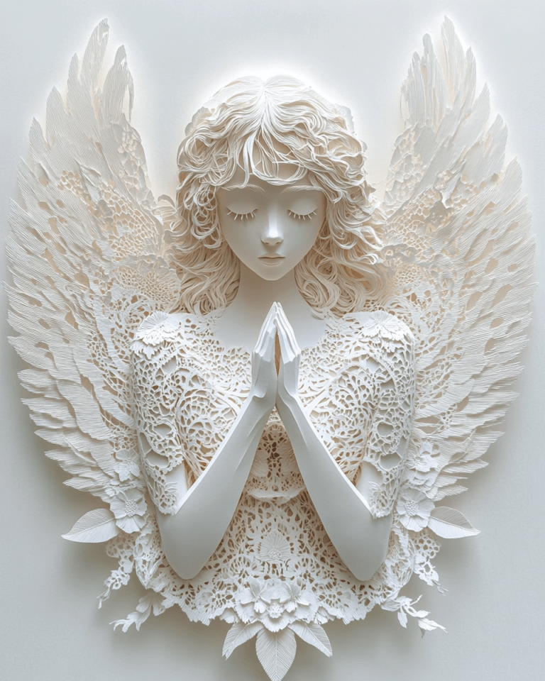 Lacy Angel in Prayer - Angels and Church Wall Art Prints - 8"x10" Art ...