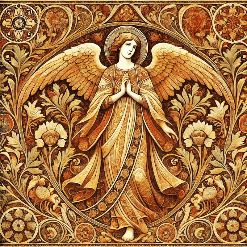 Art Nouveau Angel - Wall Art Print - Square Poster - 8"x8" Artwork - 12 ...