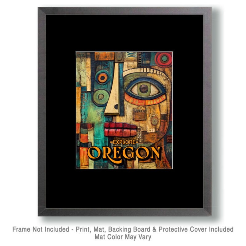 Abstract Face - Oregon Souvenir Home Decor Wall Art Prints – 8″x10 ...