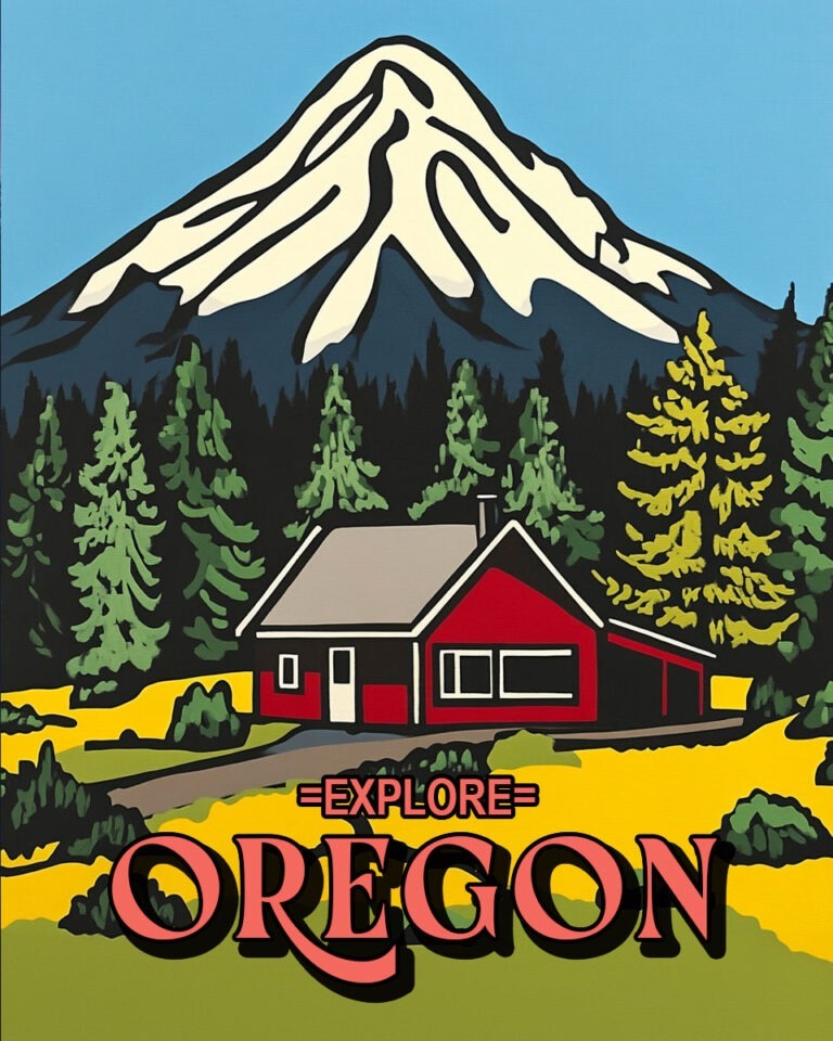 Red House - Oregon Souvenir Home Decor Wall Art Prints – 8″x10″ Artwork ...