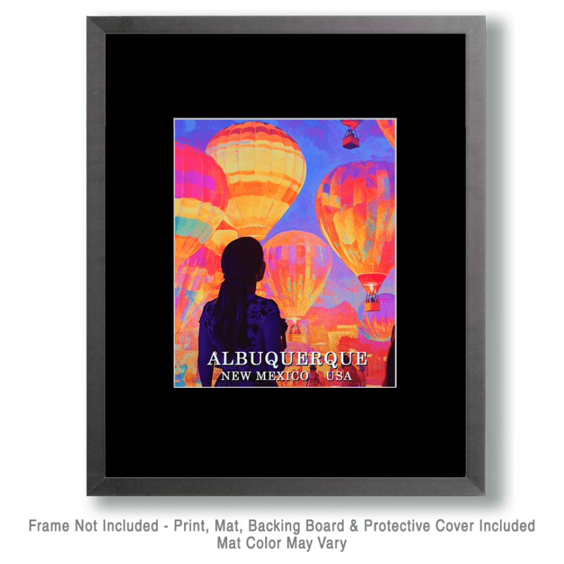 Neon Liftoff - Albuquerque Souvenir Wall Art Prints – 8″x10″ Artwork ...