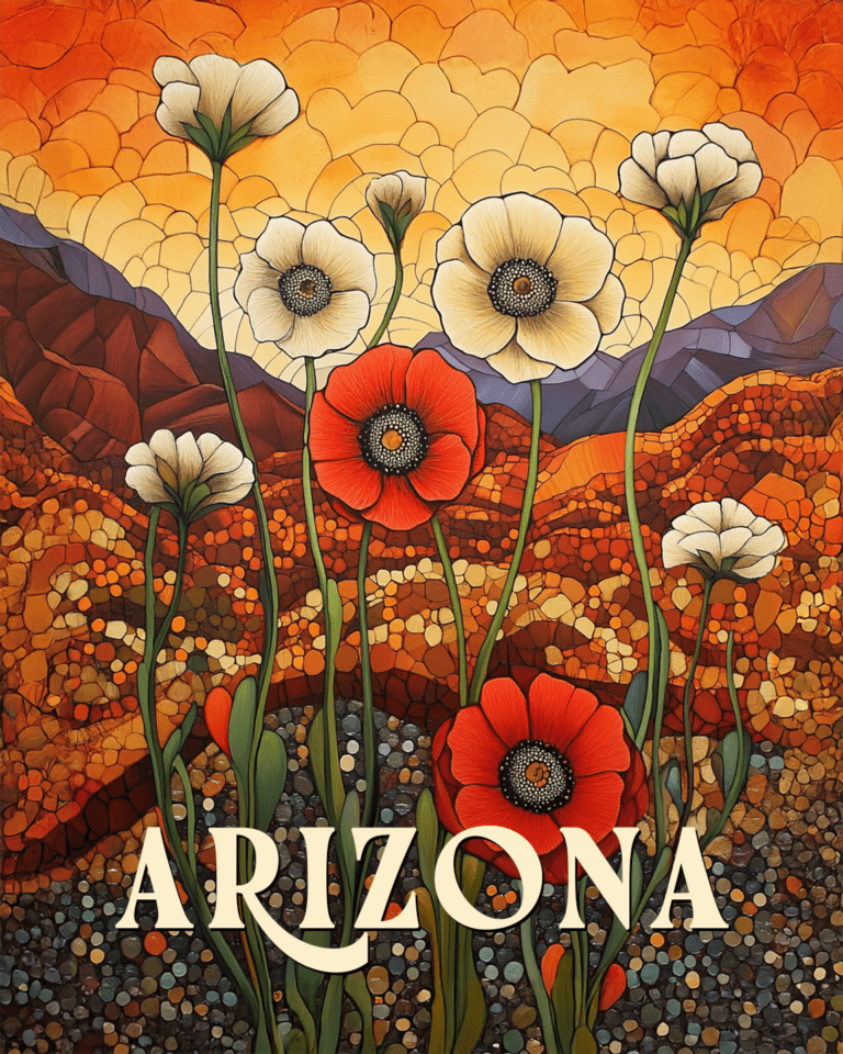 Nouveau Desert Flowers - Arizona Art Prints – 8″x10″ Artwork for 11″x14 ...
