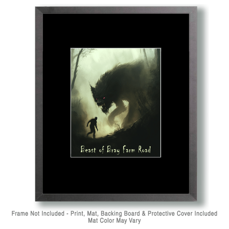 Beast of Bray Farm Road Encounter - Cryptids Cryptozoology Wall Art ...