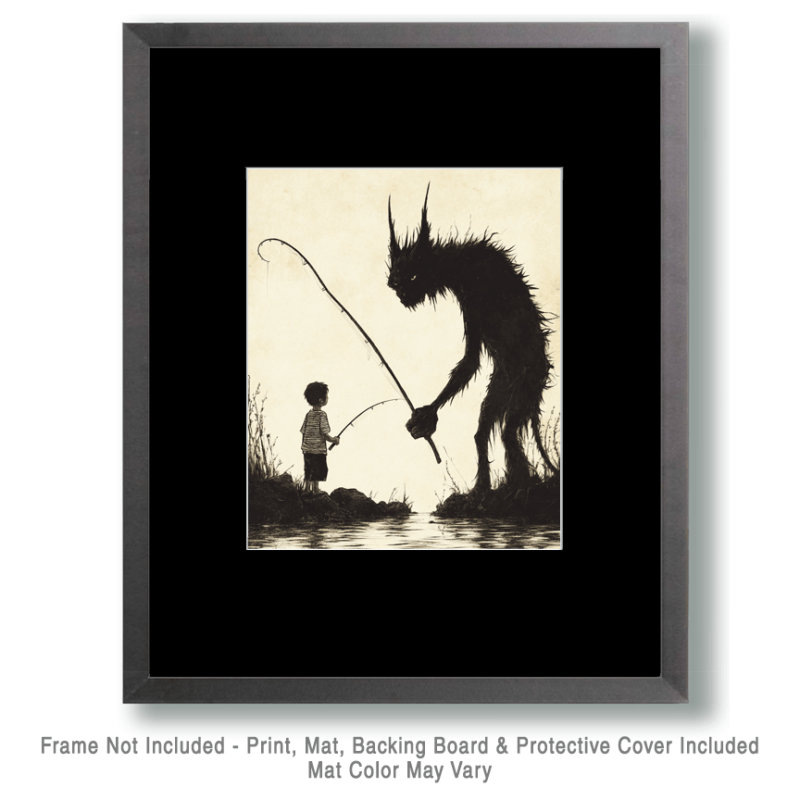 Chupacabra Fishing - Mythical Beasts Wall Art Prints – 8″x10″ Artwork ...