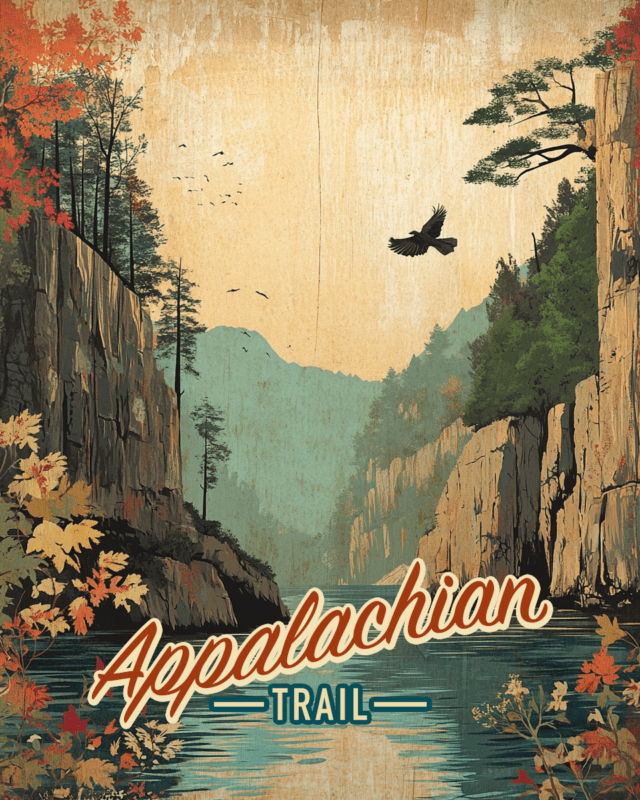 Vintage Appalachian Trail Souvenir Wall Art Prints – 8″x10″ Artwork for ...