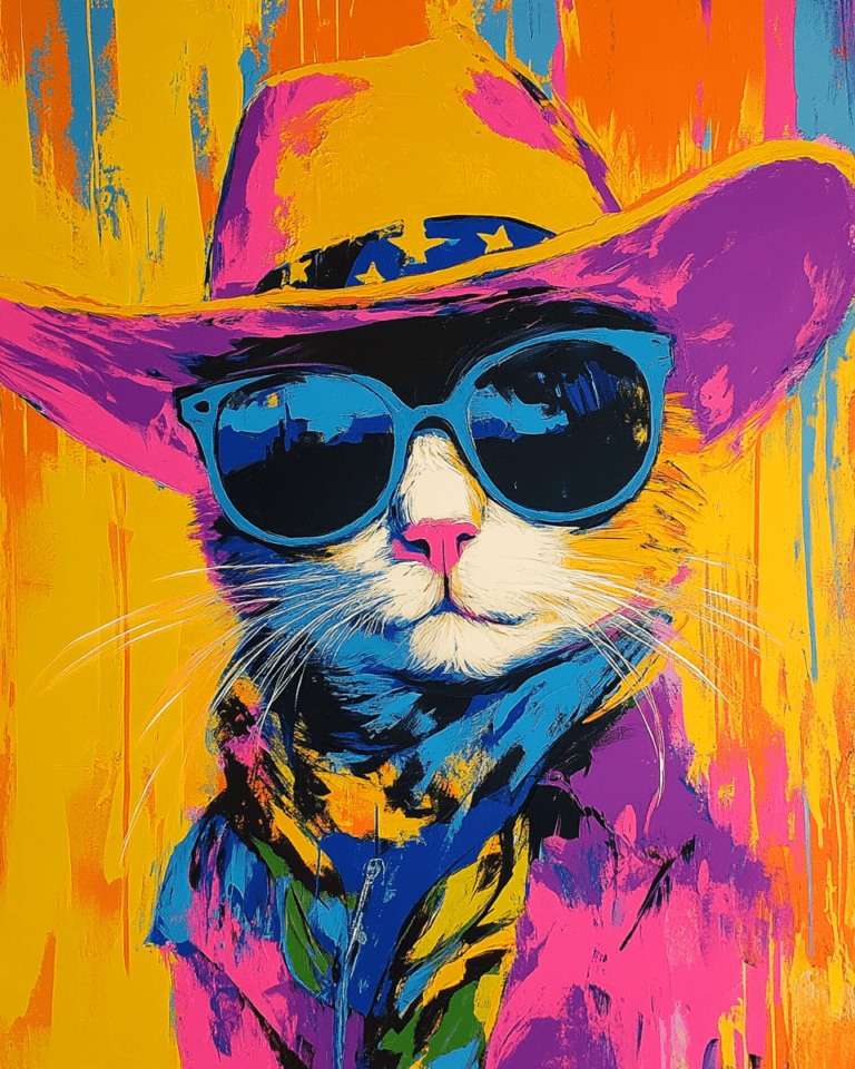 Cowgirl Cat "Cool Cat" Wall Art Prints – 8″x10″ Artwork for 11″x14 ...