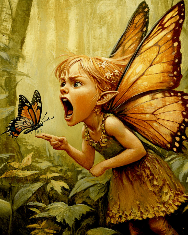Fairy Scolding Bad Butterfly - Fairies Wall Art Prints – 8″x10″ Artwork ...