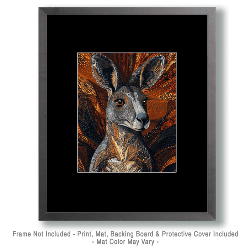 Kangaroo Portrait - Australian Wildlife Wall Art Prints – 8″x10 ...