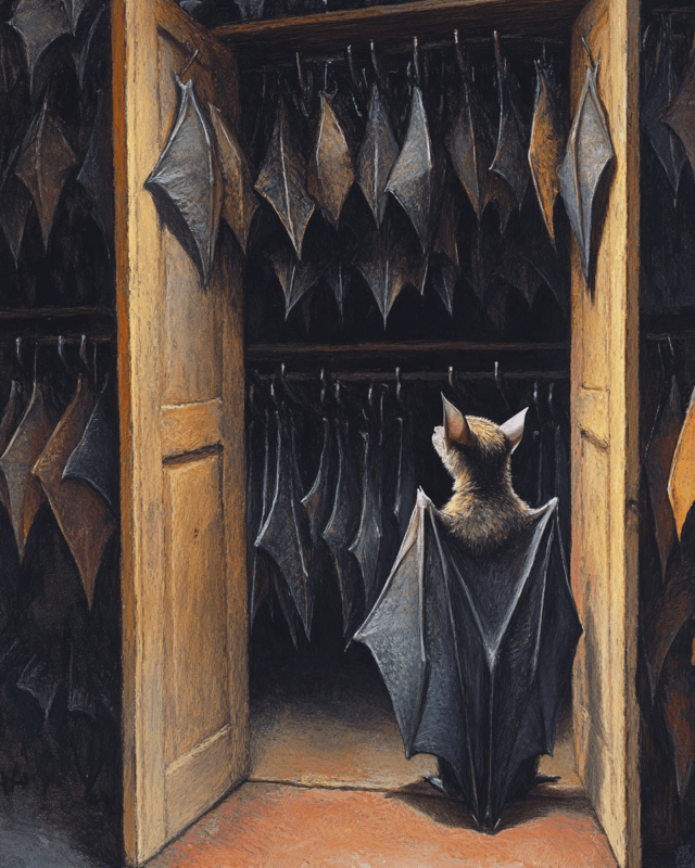 Bat Closet - Bedroom Art Prints – 8″x10″ Artwork in 11″x14″ Mat - Mowbi ...