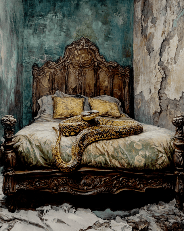 Snake on Bed - Bedroom Art Prints – 8″x10″ Artwork in 11″x14″ Mat ...