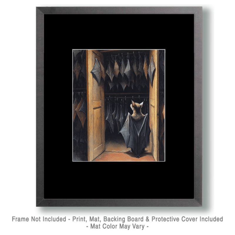 Bat Closet - Bedroom Art Prints – 8″x10″ Artwork in 11″x14″ Mat - Mowbi ...