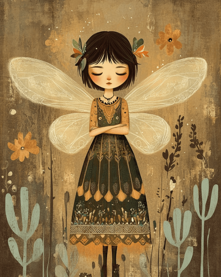 Sad Folk Art Fairy - Southwest Fairies Wall Art Prints – 8″x10″ Artwork ...