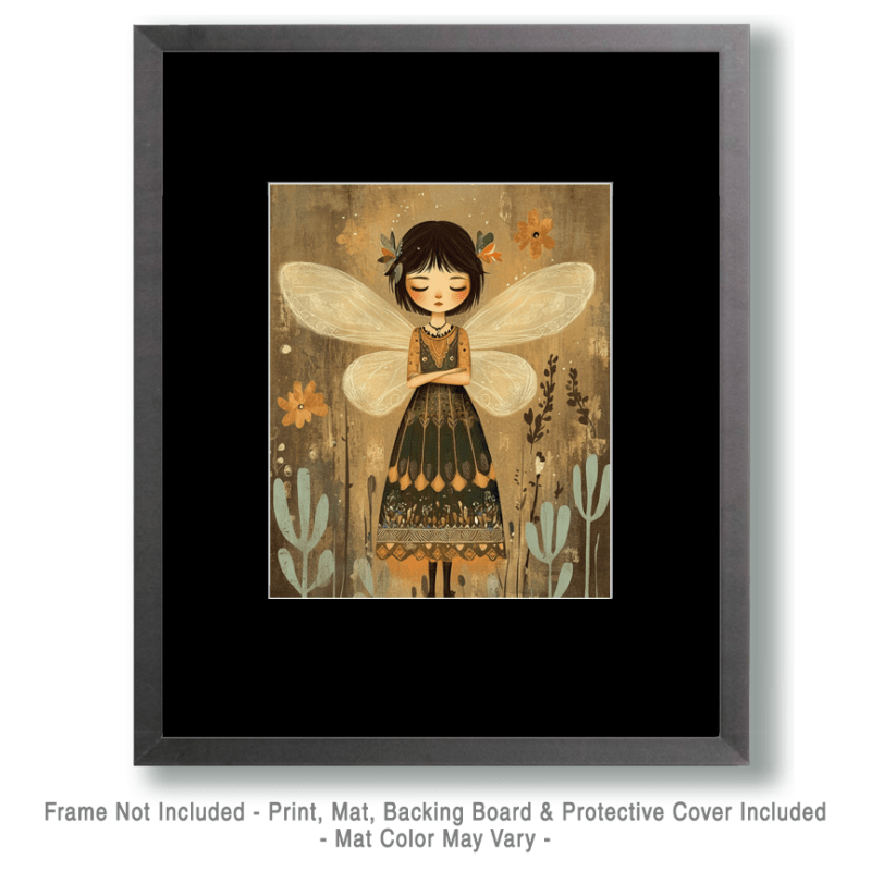 Sad Folk Art Fairy - Southwest Fairies Wall Art Prints – 8″x10″ Artwork ...