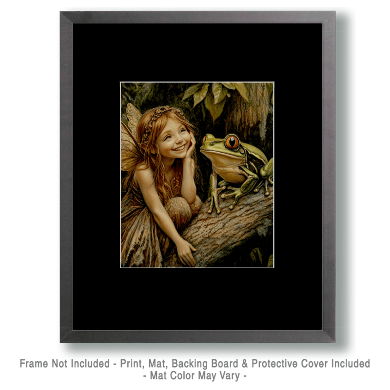 Fairy Laughing with Frog - Fairies Wall Art Prints – 8″x10″ Artwork for ...
