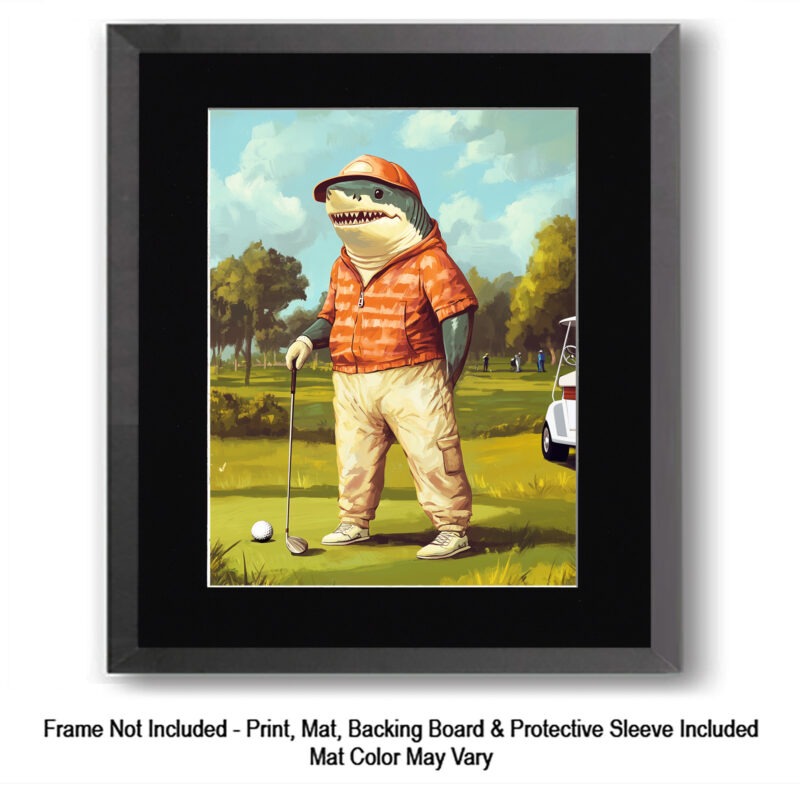 Golf Shark – Humor That Bites 8″x10″ Artwork in 11″x14″ Mat - Mowbi ...