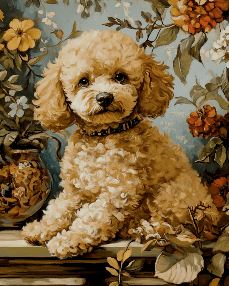 White Poodle Puppy - Pet Dog Still Life Wall Art Prints – 8″x10 ...