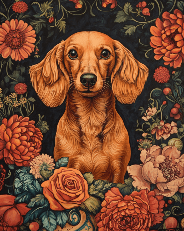 Fawn Dachshund - Pet Dog Still Life Wall Art Prints – 8″x10″ Artwork for 11″x14″ Frame - Mowbi ...