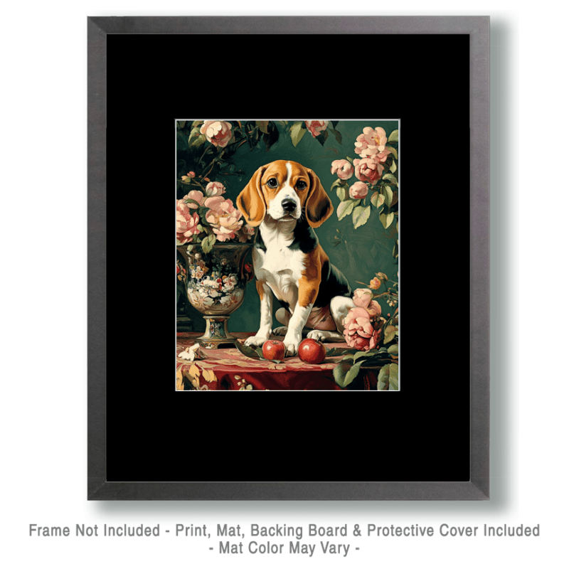 Sitting Beagle - Pet Dog Still Life Wall Art Prints – 8″x10″ Artwork ...