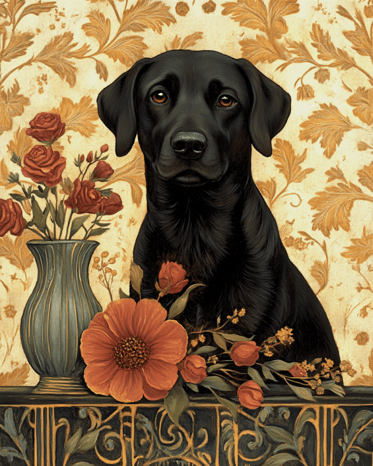 Black Labrador Retriever Portrait - Pet Dog Still Life Wall Art Prints ...