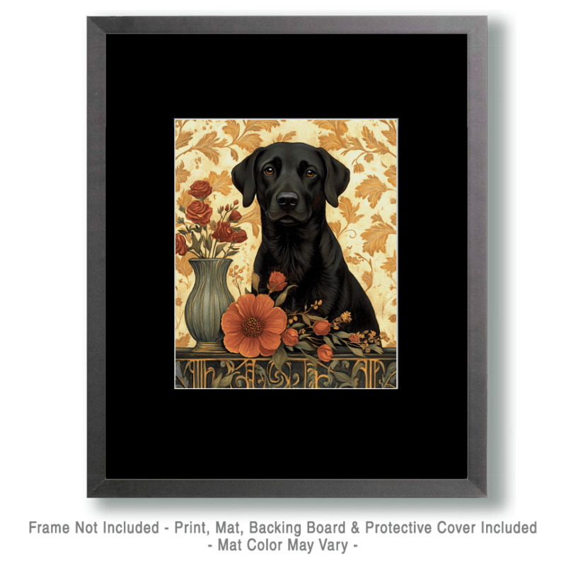 Black Labrador Retriever Portrait - Pet Dog Still Life Wall Art Prints ...