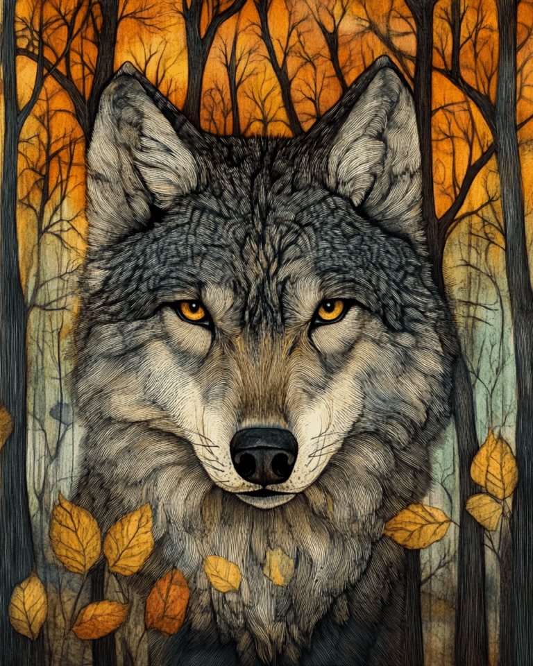 Woodland Wolf - Wildlife Wall Art Prints – 8″x10″ Artwork for 11″x14 ...
