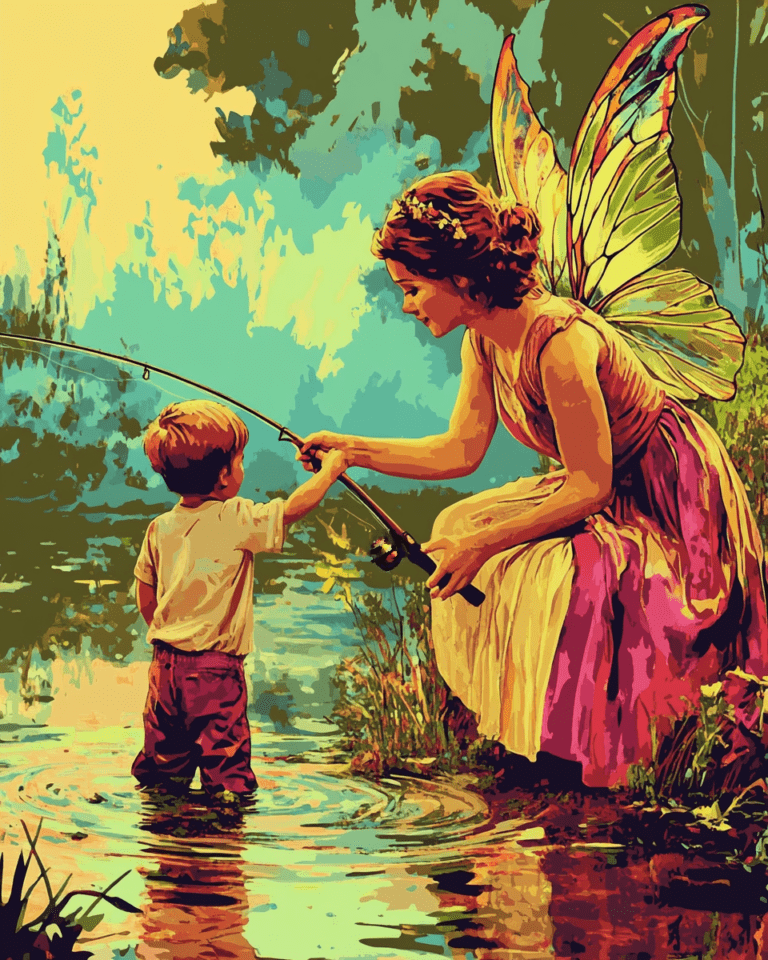 Fairy Fishing with a Friend - Fairies Wall Art Prints – 8″x10″ Artwork ...
