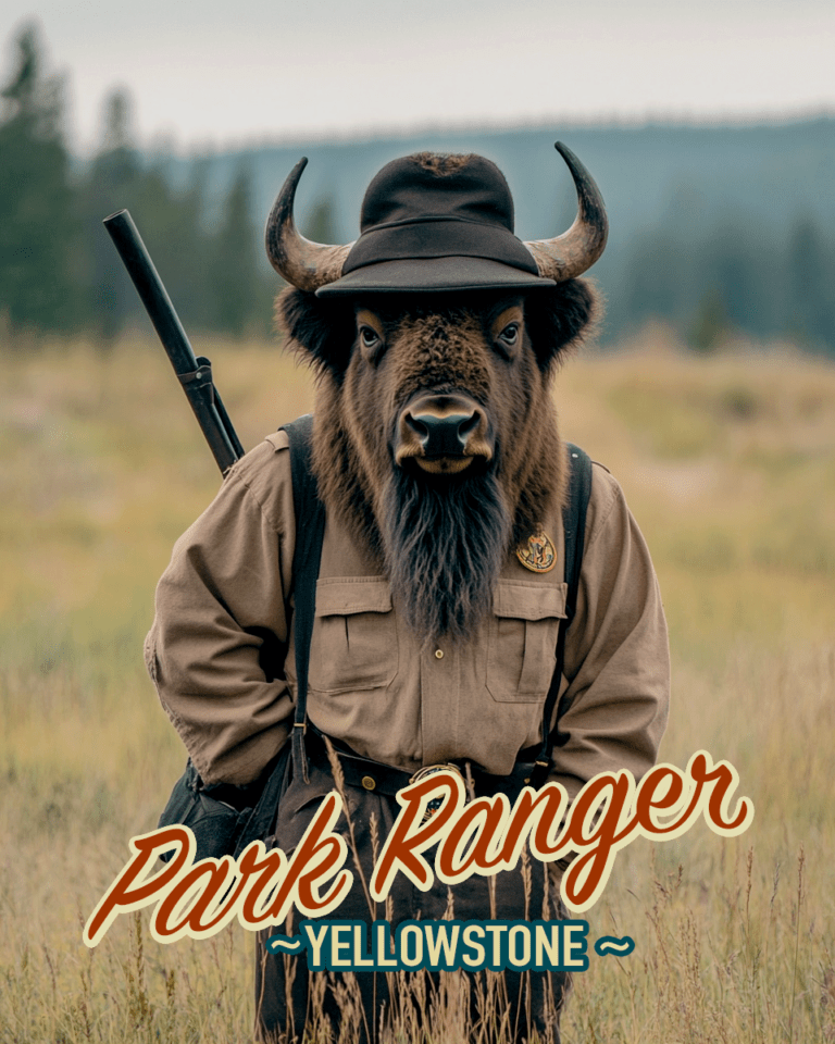 Bison - Animal Park Ranger Wall Art Prints – 8″x10″ Artwork for 11″x14 ...