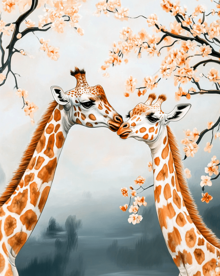 Giraffes #3 - Animals in Love Wall Art Prints – 8″x10″ Artwork for 11 ...