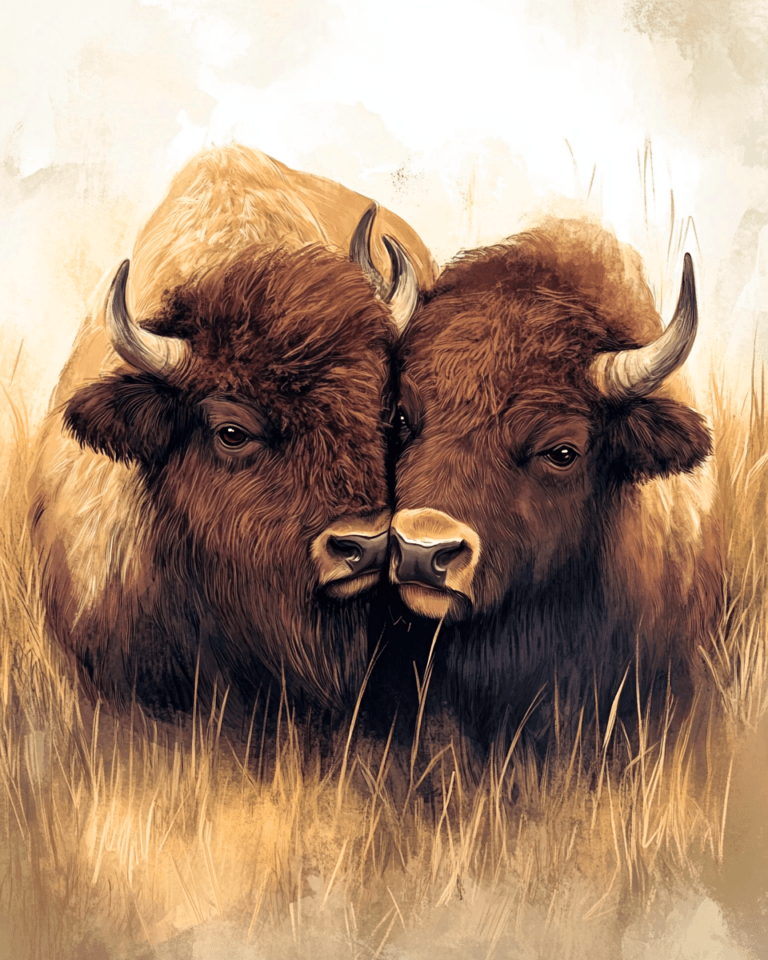 Bison #1 - Animals in Love Wall Art Prints – 8″x10″ Artwork for 11″x14 ...