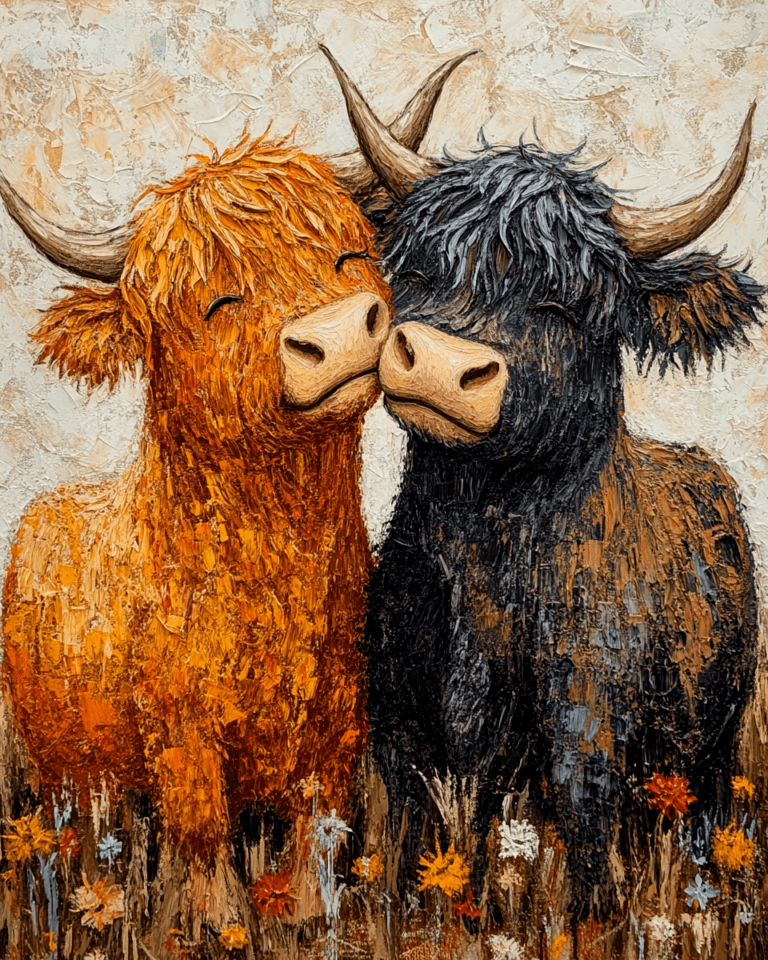 Highland Cow #2 - Animals in Love Wall Art Prints – 8″x10″ Artwork for ...