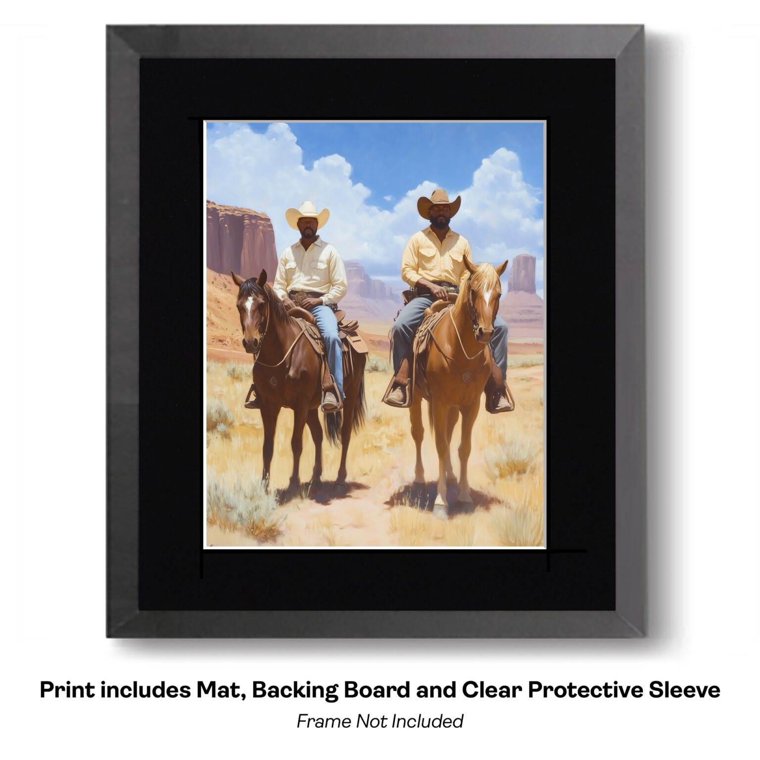 Two Cowboys on Horseback - Cowboy Western Art Prints 8"x10" Artwork ...