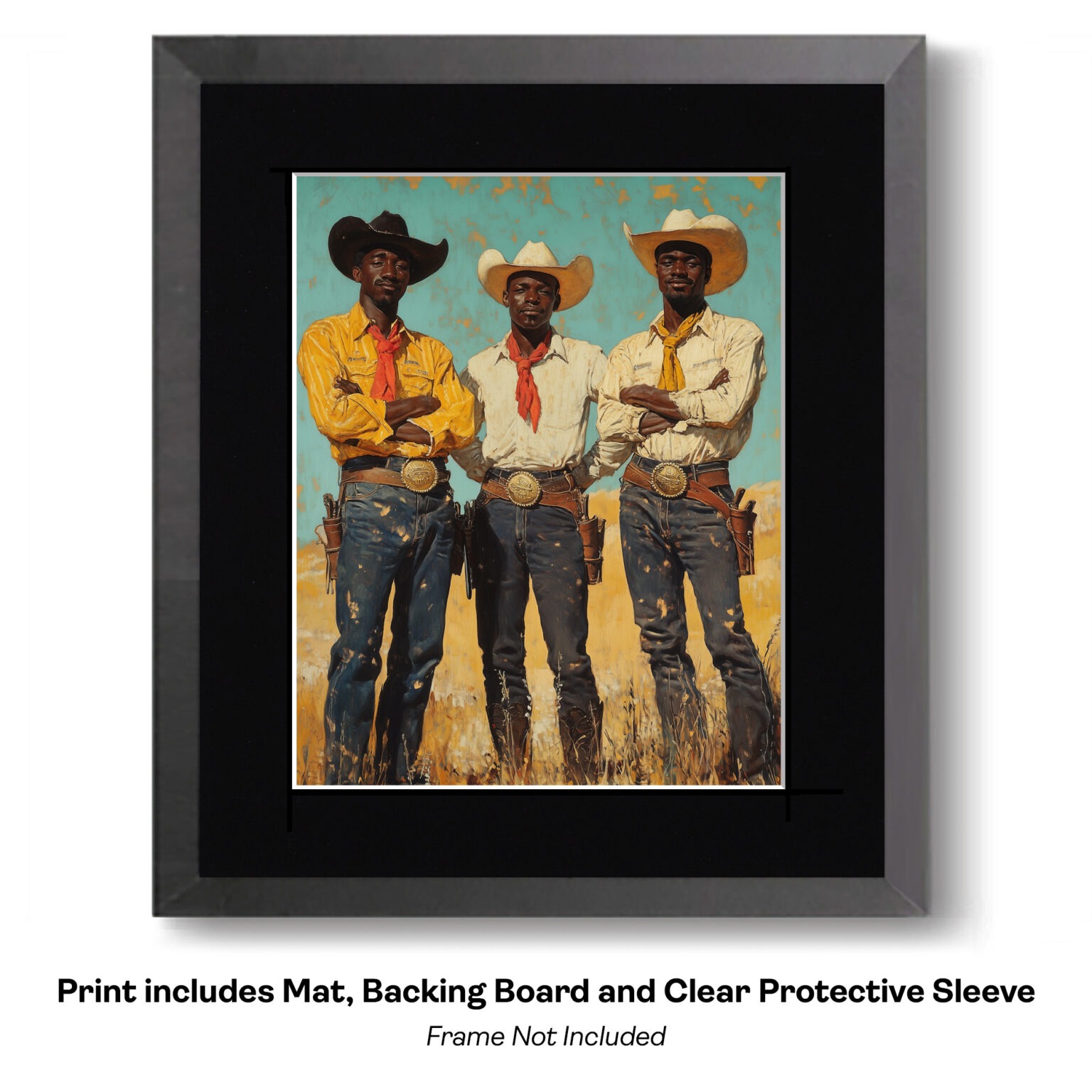Handsome Cowboy Trio - Cowboy Western Art Prints 8"x10" Artwork for 12 ...