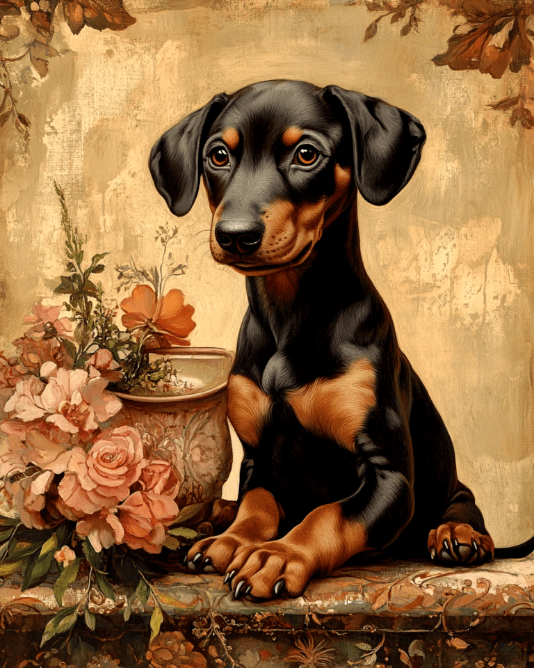 Cute Doberman Pinscher Puppy - Pet Dog Still Life Wall Art Prints – 8 ...