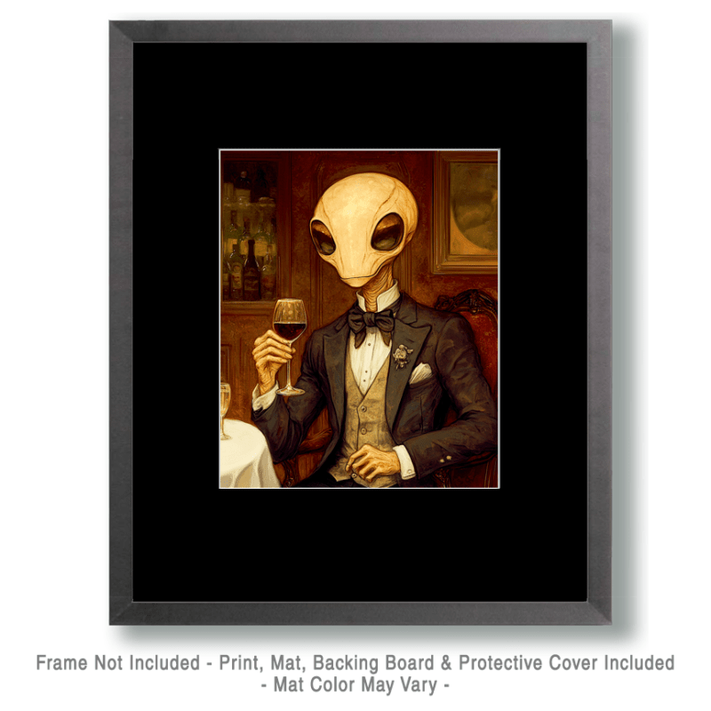 The Grey Alien Gives a Toast - Aliens, Spaceships Outer-Space Wall Art ...