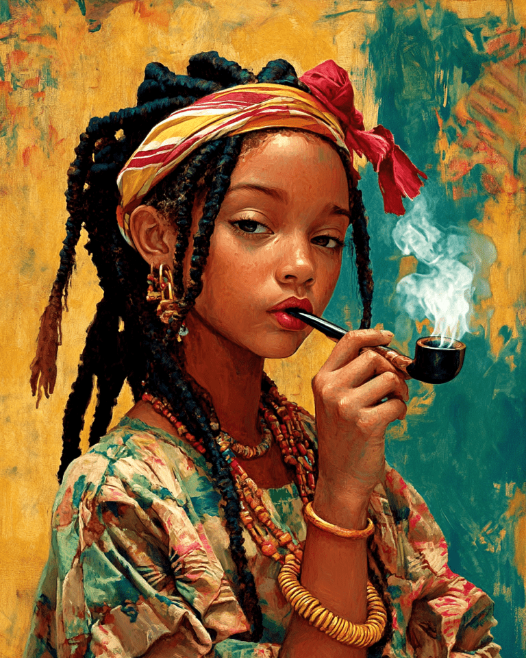 Rastafari Lady Smoking - Marijuana Wall Art Prints – 8″x10″ Artwork for ...