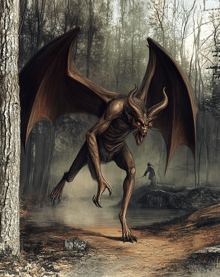 Jersey Devil Hunting Prey- Cryptids Worldwide – 8″x10″ Artwork in 12 ...