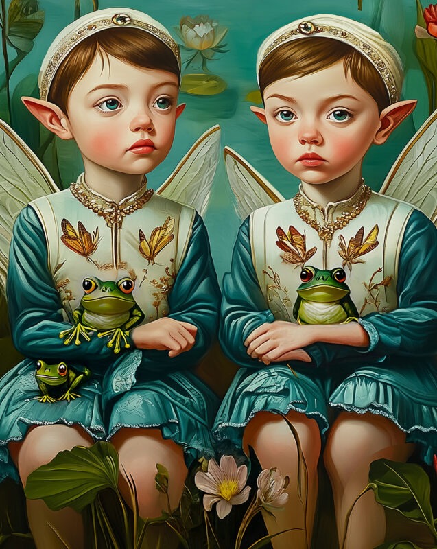 Meadow Fairy Twins of Frogs - The Fairy Kingdom 8"x10" Art Prints ...