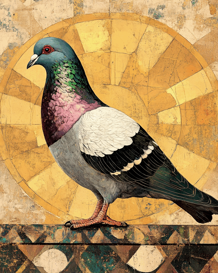 Deco Pigeon - Wildlife Art Prints – 8″x10″ Artwork for 11″x14″ Frame ...