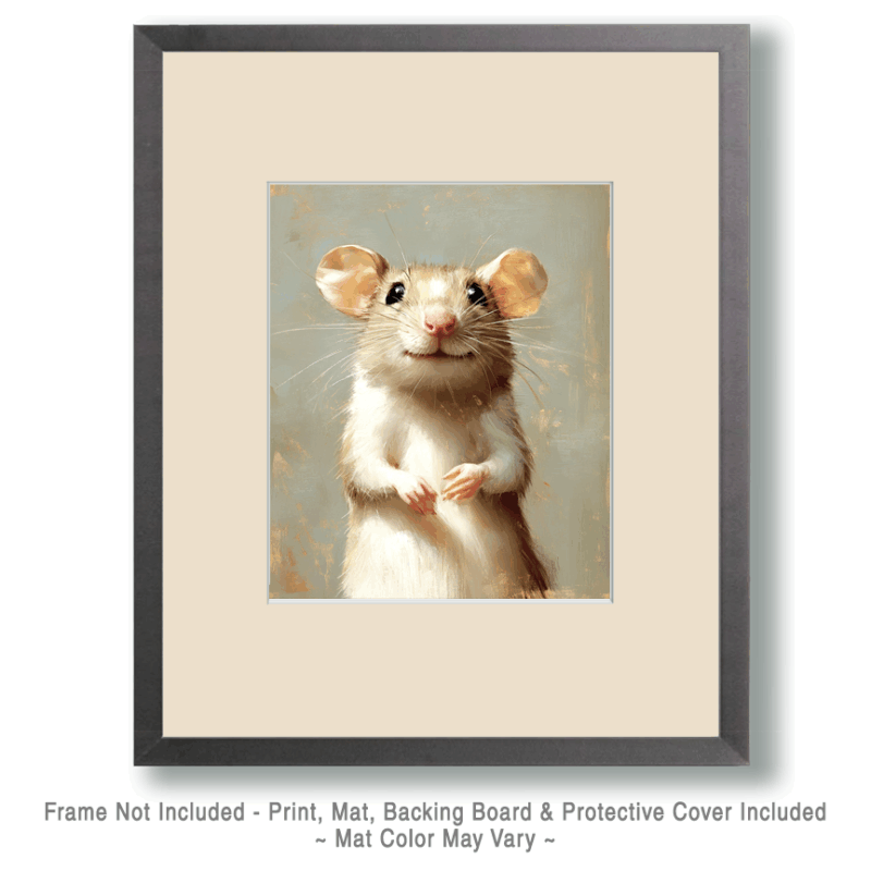 Happy Rat - Wildlife Art Prints – 8″x10″ Artwork for 11″x14″ Frame ...