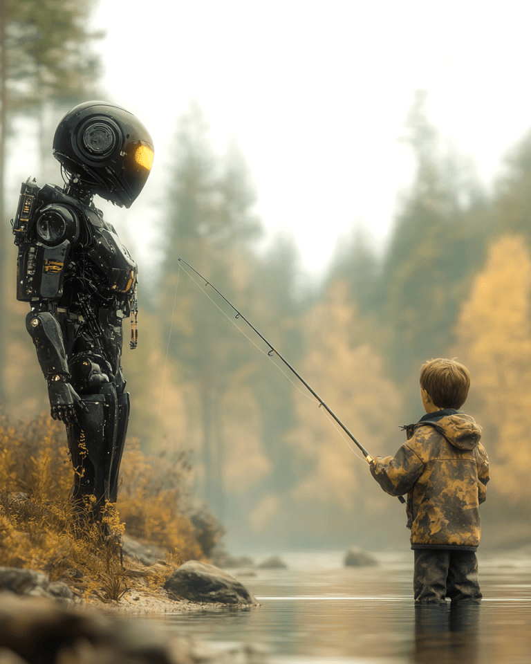 Jeremy, Why Do Boys Like to Fish? - AI Robot Art Prints - 8"x10 ...
