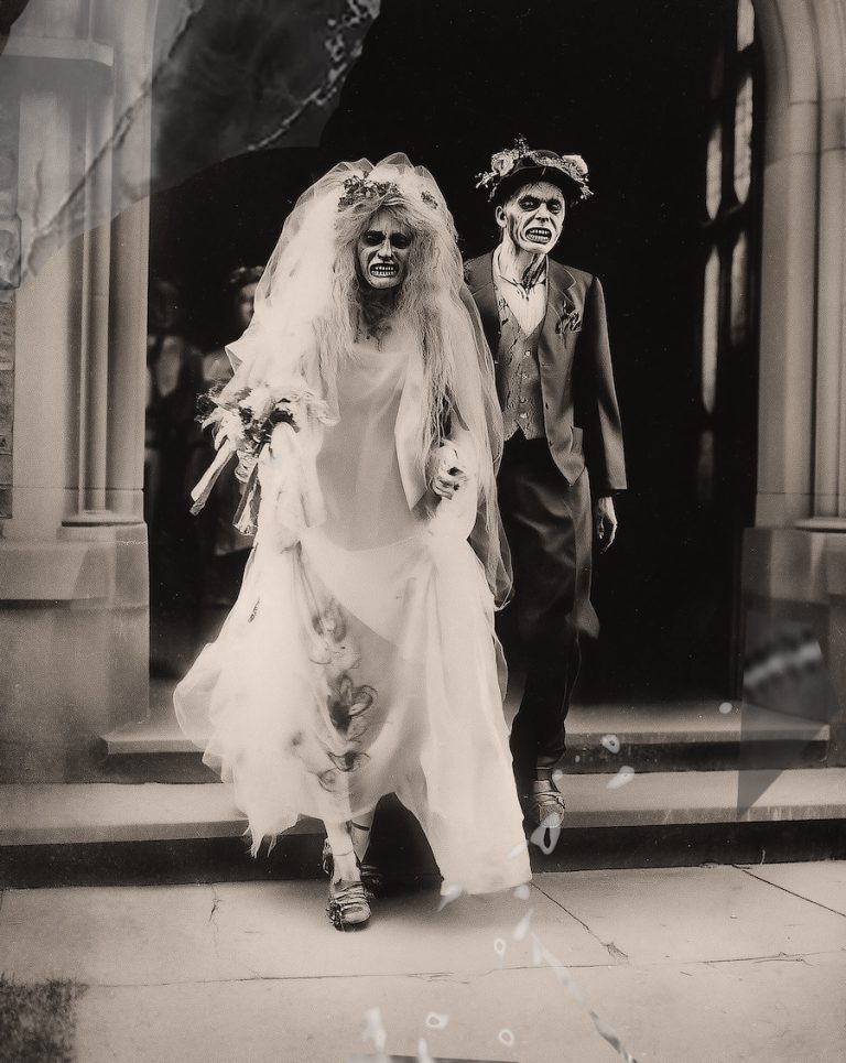 Vintage Bride and Groom Zombie Photo – Zombie Macabre Plague Genre 8 ...