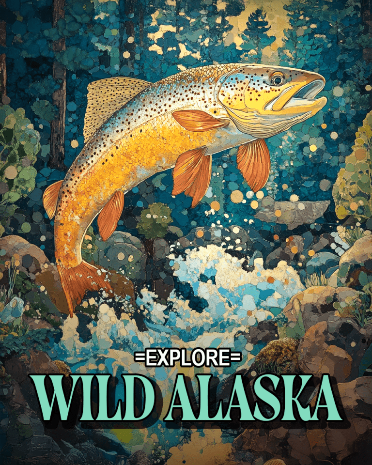 Jumping Trout - Alaska Art Prints – 8″x10″ Artwork for 11″x14″ Frame ...