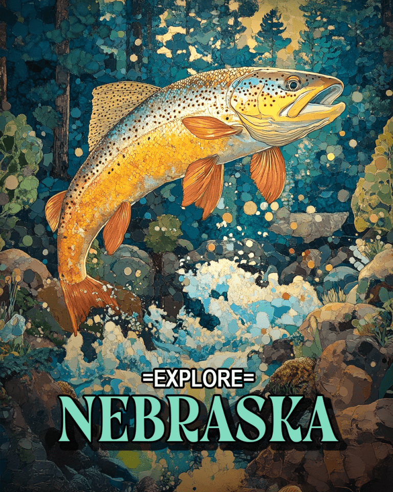 Jumping Trout - Nebraska Art Prints – 8″x10″ Artwork for 11″x14″ Frame ...