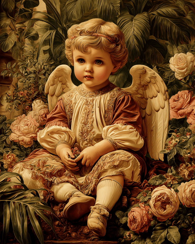 Classic Baby Angel Art Print - 8"x10" Artwork - Mowbi Wholesale