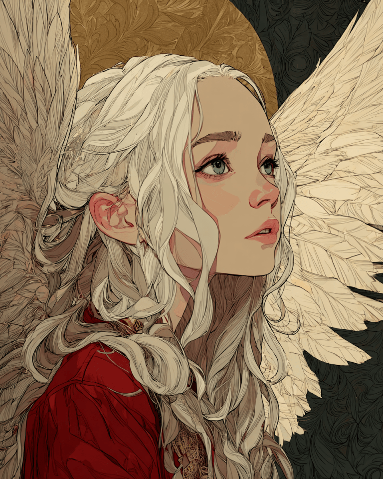Pen and Ink Angel Art Print - 8"x10" Artwork - Mowbi Wholesale