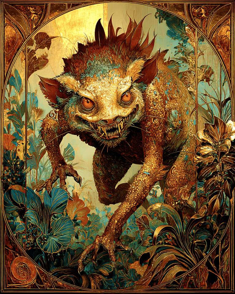 SW Nouveau Chupacabra - American Southwest Art Print - 8"x10" Artwork ...